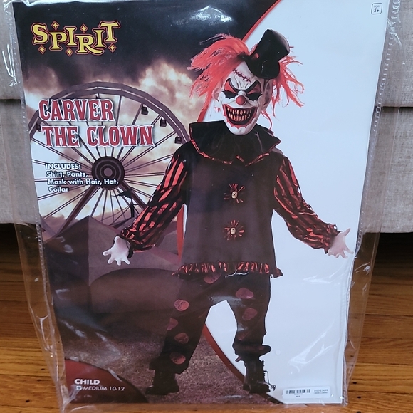 Spirit | Costumes | Spirit Carver The Clown Kids Costume Red And Black ...